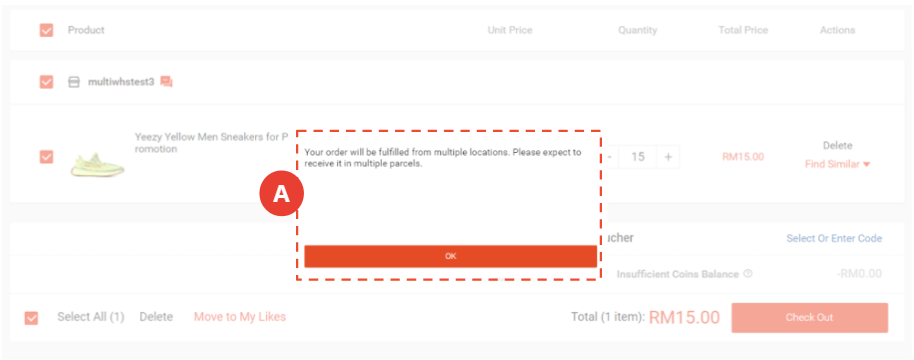 My Warehouse: Checkout Page Display | Shopee MY Seller Education Hub