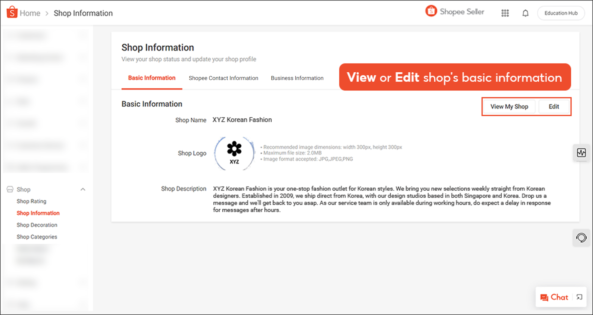 What is Shop Information? | MY Seller Education [Shopee]